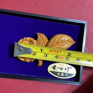 Japanses wood brooch | Jewelry | Newvtg Handcarved Wood Brooch | Poshmark